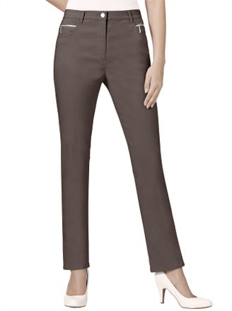 Stehmann Stretch-Hose STEHMANN, Damen, Gr. 72, Langgrößen, grau (taupe), 72% Viskose, 25% Polyamid, 3% Elasthan, unifarben, lang, Hosen, Topseller