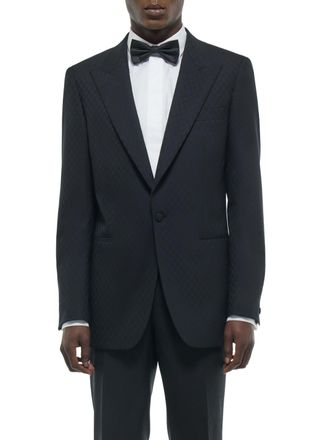 Fursac Veste de smoking ajust&eacute;e &agrave; motif damier - Taille 46 - Homme