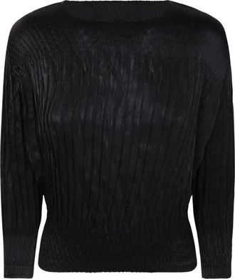 Issey Miyake Femme, Blouses et Chemises, Noir, Taille: 40 FR Suede Like Puff Pleats Top