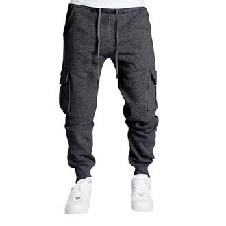Generic 2025 Bas de Jogging Homme Fitness Mi Saison Vintage Fashion Sweatpants Poches Et Cordon Serrage Pantalon Survetement Droit Long Pants Cadeau Casual Ac