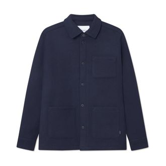 Les Deux Solides Woll-Overshirt Jason - - Jackets - Herren - Blau - XL
