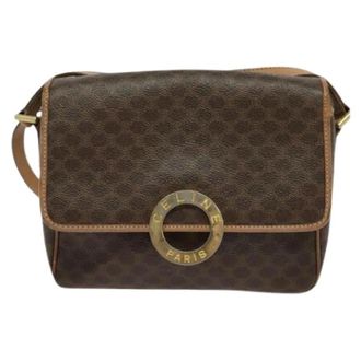 Celine Pre-owned Vintage sac bandouli&egrave;re avec logo cercle macadam - Femme - Pre-owned - Brun - Taille: ONE Size