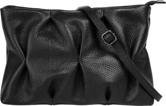 Cluty Umh&auml;ngetasche echt Leder Damen | Made in Italy, Knautsch Clutch, Umh&auml;ngetasche f&uuml;r Smartphone, Handtasche 2-in-1, Abendtasche gl&auml;nzend, Crossbody abne