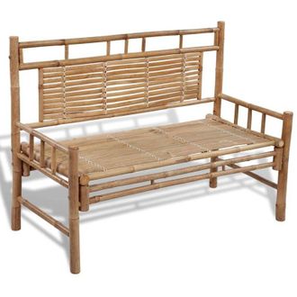 vidaXL Vidaxl - Banc de jardin en bambou 120 cm - R&eacute;sistant aux intemp&eacute;ries - Confort optimal avec dossier - Facile &agrave; nettoyer - Pour terrasses et balcons