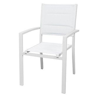 CRIBEL Italian Concept 56 Set Sessel Gallipoli, Aluminium, Textur, Wei&szlig;, 56.5 x 60 x 90 cm, 6 St&uuml;ck