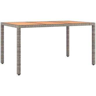 vidaXL Table de et dessus en bois Gris R&eacute;sine tress&eacute;e et acacia