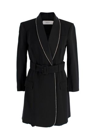 A.L.C. A.L.C Diamante Trimmed Black Blazer Belted Dress Size XS