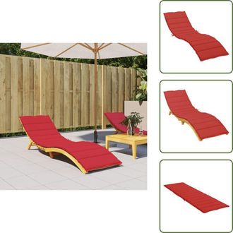 vidaXL Coussin de chaise longue rouge 200x60x3 cm tissu oxford - Coussin De Chaise Longue - Coussin Dext&eacute;rieur - Coussin D&eacute;coratif - Coussin Imperm&eacute;able