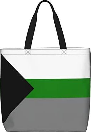 Generic Sac De Courses Drapeau De La Fiert&eacute; Demiromantique Sac &Agrave; Provisions En Toile Pliable Avec Poign&eacute;es Sacs &Agrave; Main, Pour Tous Les Jours, Shopping, Burea, 