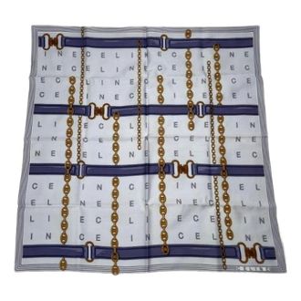 Celine Pre-owned Vintage Silk Scarf - Femme - Pre-owned - Bleu - Taille: ONE Size