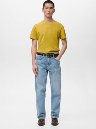 Mango T-shirt slim-fit manches courtes moutarde - Homme - XXL - MANGO MAN