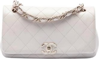 Chanel Pre-owned Vintage Quilted Flap Crossbody - Femme - Pre-owned - Blanc - Taille: ONE Size