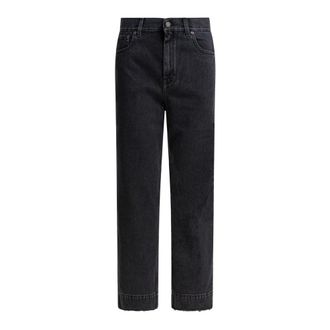 Chlo&eacute; High-Rise Wide-Leg Cropped Jeans - - Jeans - Damen - Schwarzk - W28