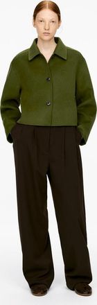 Arket Doubleface-Overshirt Aus Wollmischung -Grün