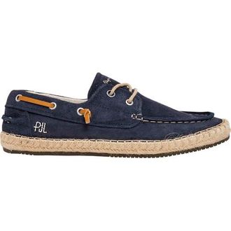 Pepe Jeans London Chaussures de Bateau en Cuir Bleu &agrave; Pont Touristique