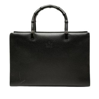 Gucci Sac &agrave; main vintage Pre-owned avec poign&eacute;e en bambou - Femme - Pre-owned - Noir - Taille: ONE Size