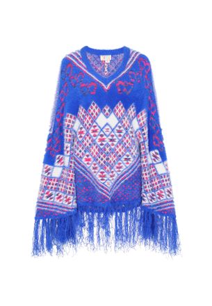 Izia Poncho Frauen cremewei&szlig; mehrfarbig