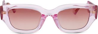Gucci GG Sonnenbrille mit eckigem Gestell - Rosa
