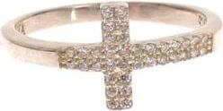 Nialaya Femme, Accessoires, Gris, Taille: 49 MM Rose Gold Wing CZ Statement Ring