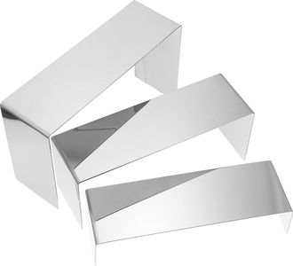 NUOBESTY 3 Stück Teiliges Edelstahl Schuhdisplay in Silber Verstellbare Schuhhalter für Schaufenster Robustes Schuhregal für Einkaufszentren und Boutique Präse