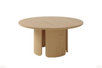 Sch&ouml;ner Wohnen Kollektion Couchtisch MOLDE/Tischplatte und Gestell Eichefarbig Bianco/Runde Form/Echtholzfurnier/Wangenteile wahlweise montierbar/Wohnzimmertisch/Sofatisch/D 80