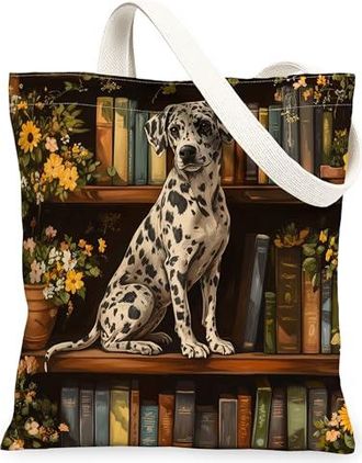 Generic Spring Catahoulas Sac fourre-tout en toile pour faire du shopping, 33 x 38,1 cm, sac d&eacute;picerie r&eacute;utilisable pour femme, motif animal domestique, plage