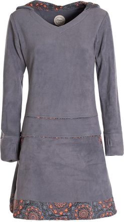 vishes Alternative Bekleidung - Extra warmes Winterkleid Damen Pullover-Kleid Sweatkleid Eco-Fleece grau 36