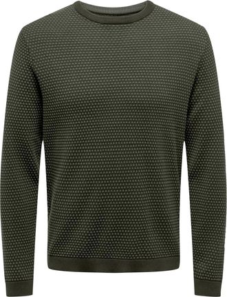 Only & Sons Herren Lässiger Pullover Feinstrick Design Longsleeve Sweater Gepunktet ONSTAPA
