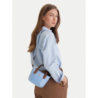 Tommy Hilfiger Handtasche Tommy Hilfiger Popette Micro Tote AW0AW18368 Himmelblau