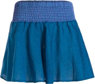 vishes Alternative Bekleidung - Damen Mini-Rock Baumwolle Casual elastischer Bund t&uuml;rkis 42-46