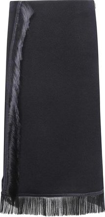 Jil Sander Femme, Jupes, Noir, Taille: 40 FR Fringe Trim Midi Skirt