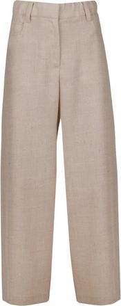 Alysi Femme, Pantalons, Beige, Taille: 34 FR Wide Pantalons