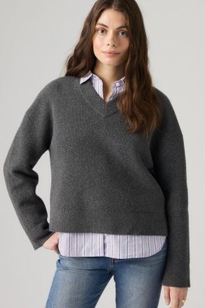 Levi's Supersoft V Neck Sweater - Femme - Gris / Darker Heather Grey - XS