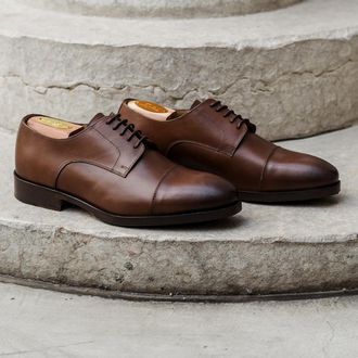 Bexley Maywell Patin - Derbies homme ch&acirc;taigne patin&eacute;