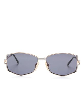 Saint Laurent geometric-frame sunglasses - Gold