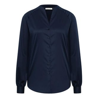 Eterna Elegante Satinbluse mit Volumin&ouml;sen &Auml;rmeln - - Blouses & Shirts - Damen - Blau - S