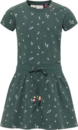 Ragwear Mädchen Kleid MAGY Flowers, Sommerkleid Kurzarm Blumen-Muster Streetwear-Look (DE/NL/SE/PL, Numerisch, 164, Regular, Dark Green)