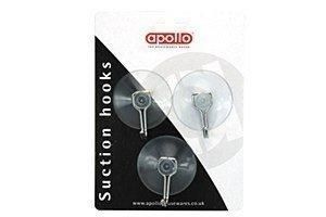 Apollo Housewares APOLLO Saugnapf-Haken, Mehrfarbig, 5 x 2,5 x 6 cm, 3 St&uuml;ck, Kunststoff, 5x2.5x6