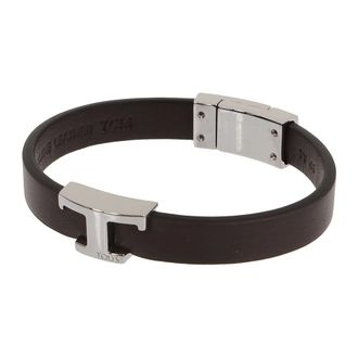 Tod's Homme, Accessoires, Brun, Taille: M T Timeless Bracelet en Cuir