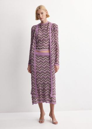 Mango Cardigan long maille pourpre - Femme - XS - MANGO