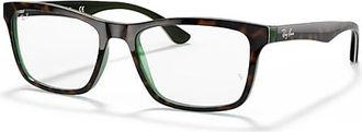 Ray-Ban Rb5279 Optics Havana Auf Grün Transparent Fassung Klar Glas Polarisiert 53-18
