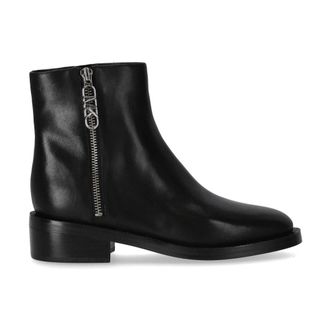 Michael Kors Schwarzer Leder Rei&szlig;verschluss Kn&ouml;chelstiefel - - Shoes - Damen - Schwarzk - 38 EU