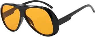 Generic Lunettes De Soleil Rondes Surdimensionnées For Hommes Et Femmes, Extérieure UV400, Conduite, Plage, Vacances, Photographie, Lunettes De Soleil(Orange)