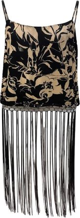 Simona Corsellini Femme, Tops, Multicolore, Taille: 40 FR Top en fantaisie &agrave; bretelles fines avec franges