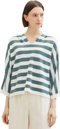 Tom Tailor Kapuzenpullover mit weitem V-Ausschnitt