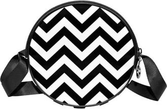 Generic Petit sac &agrave; bandouli&egrave;re rond pour femme, imprim&eacute; z&egrave;bre avec fermeture &eacute;clair, bretelles r&eacute;glables, sac &agrave; main rond d&eacute;contract&eacute; pour femmes et filles