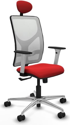 Piqueras y Crespo Moderner B&uuml;rostuhl mit wei&szlig;en und schwarzen Armlehnen, h&ouml;henverstellbarer Lendenwirbelst&uuml;tze und festem Kopfteil, ausgestattet mit 3 Positionen, Wei&szlig;/