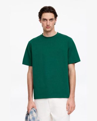 Arket Kastiges Interlock-T-Shirt -Gr&uuml;n