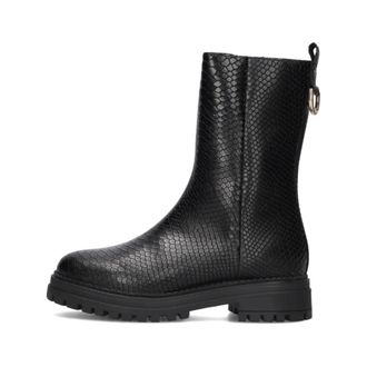 Omoda Schwarze Leder Croc Print Stiefeletten - - Shoes - Damen - Schwarzk - 39 EU