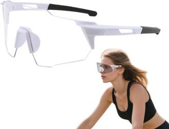 Generico Photochrome Fahrradbrille mit UV-Schutz, UV400-Schutz, winddicht, Sportbrille für Mountainbike, Laufen und Baseball